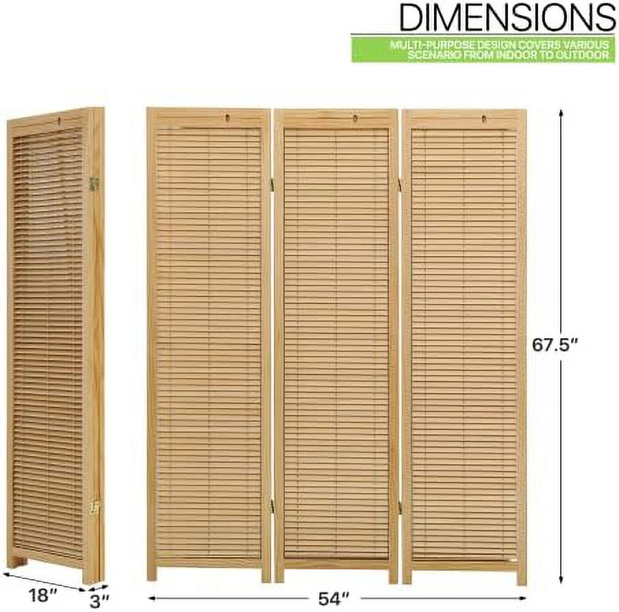 3-Panels Room Dividers and Folding Privacy Screens 6.5ft High Oriental ...