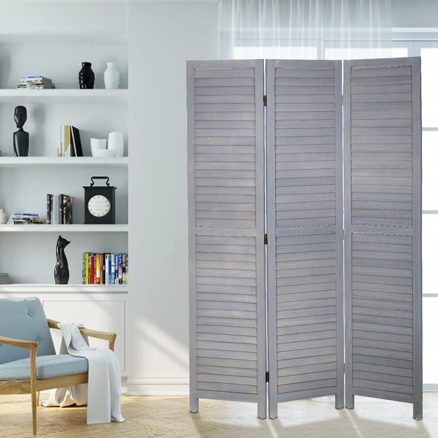 3 Panels Wood Room Screen Divider Wall Partition Room Divider Wood ...