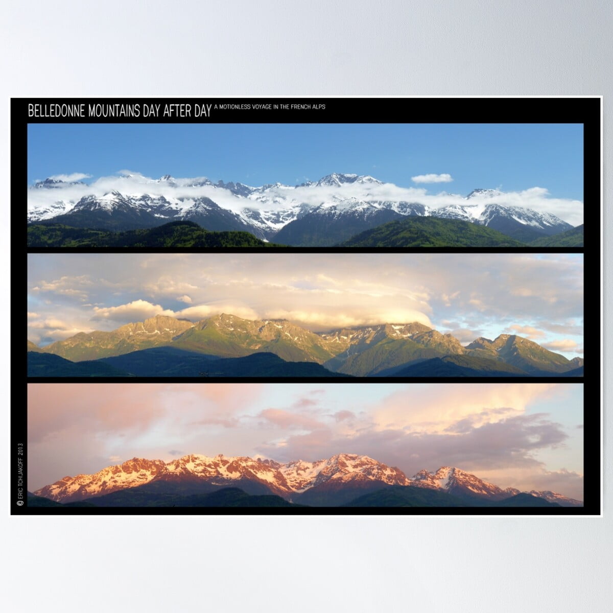3 Panos Of The Belledonne Mountains.. Motionless Voyage Poster Wall Art ...