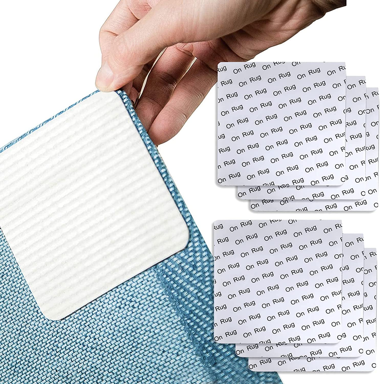 3 Paris Strong Mat Grip Tape 6 Pieces Square Double Sided Rug Pads ...