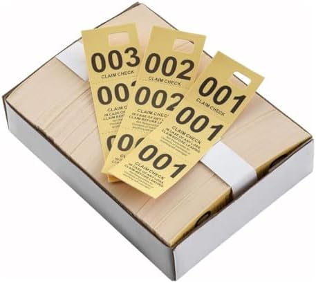 - 3 Part Coat Check Tickets Yellow Color 500 Pieces/Box- Colored Paper ...