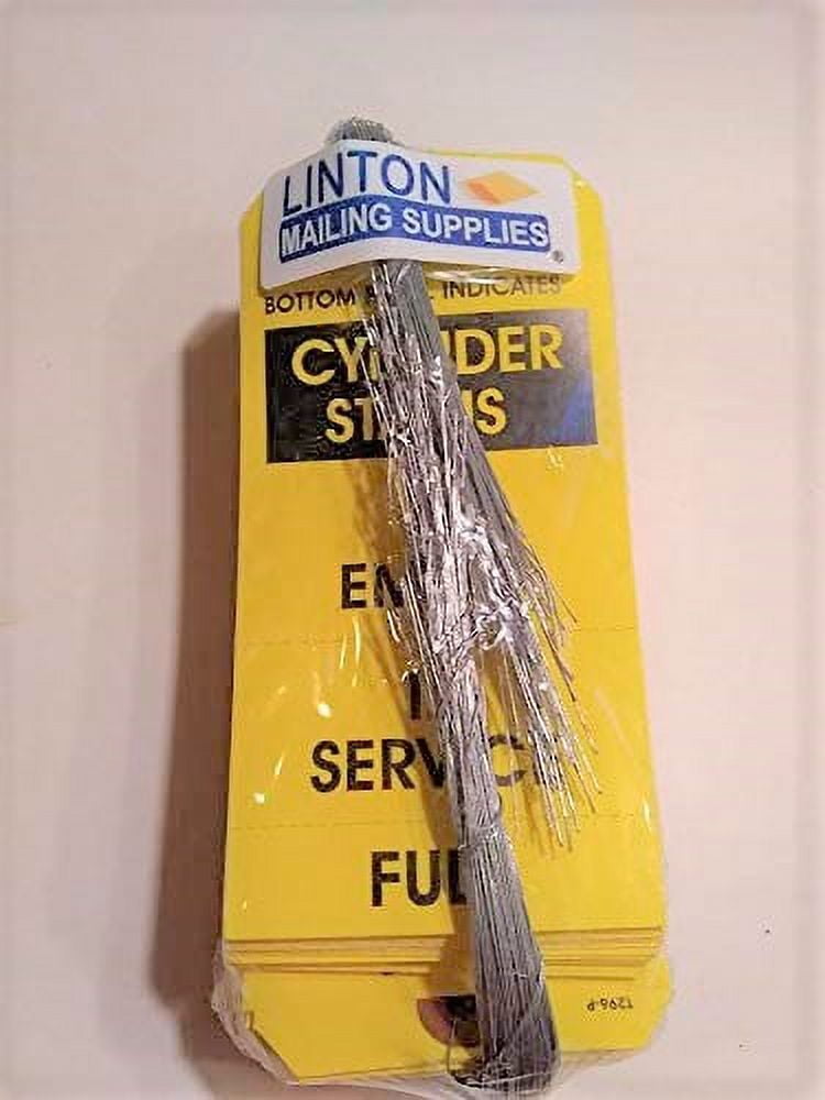 3-Part Gas Cylinder Status Perforated Tags with Pre-Attached Wire, 100 ...