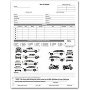 Vehicle Transport Bill of Lading BOL Form, 3 Part Carbonless 100 Sets ...