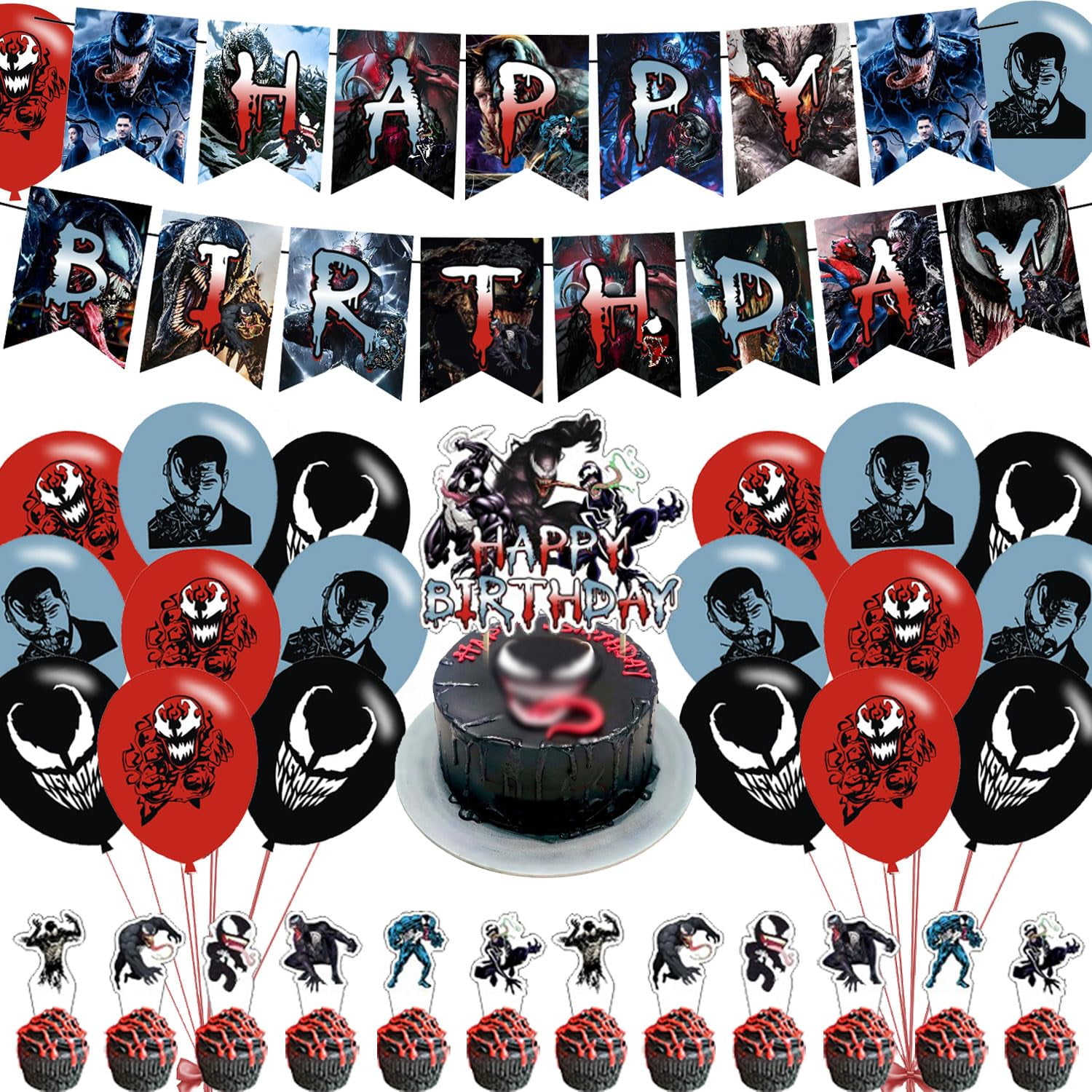 𝓥𝓮𝓷𝓸𝓶 3 Party Decorations,𝓥𝓮𝓷𝓸𝓶 3 Birthday AFN1Party Supplies Includes ...