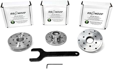 3 Pc. 4” Woodlathe Faceplate Set for 1-1/4” x 8tpi spindles, locking ...