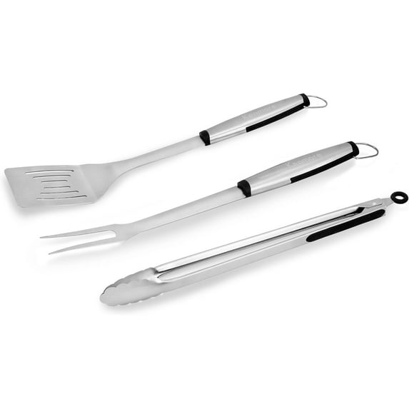 3-Pc BBQ Grill Tool Set, Stainless Steel Grilling Tools for Outdoor Gas ...