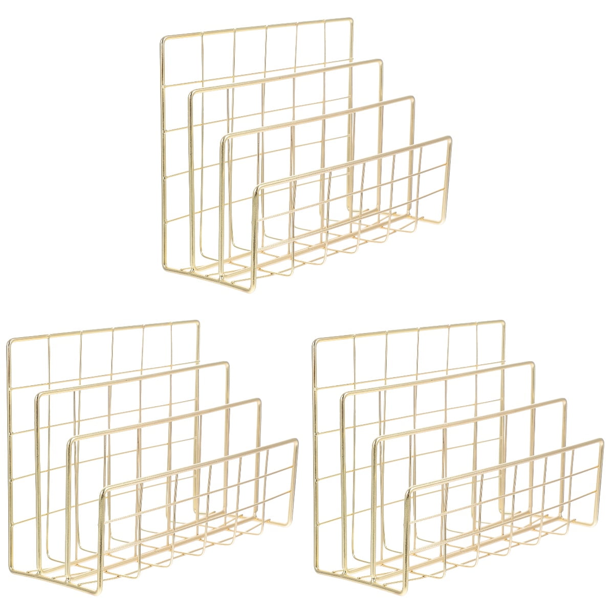 3 Pc File Management Rack Brackets for Shelves Paper Document Table Top ...