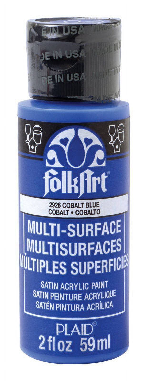 3 Pc, Plaid Folkart Satin Cobalt Blue Hobby Paint 2 Oz - Walmart.com