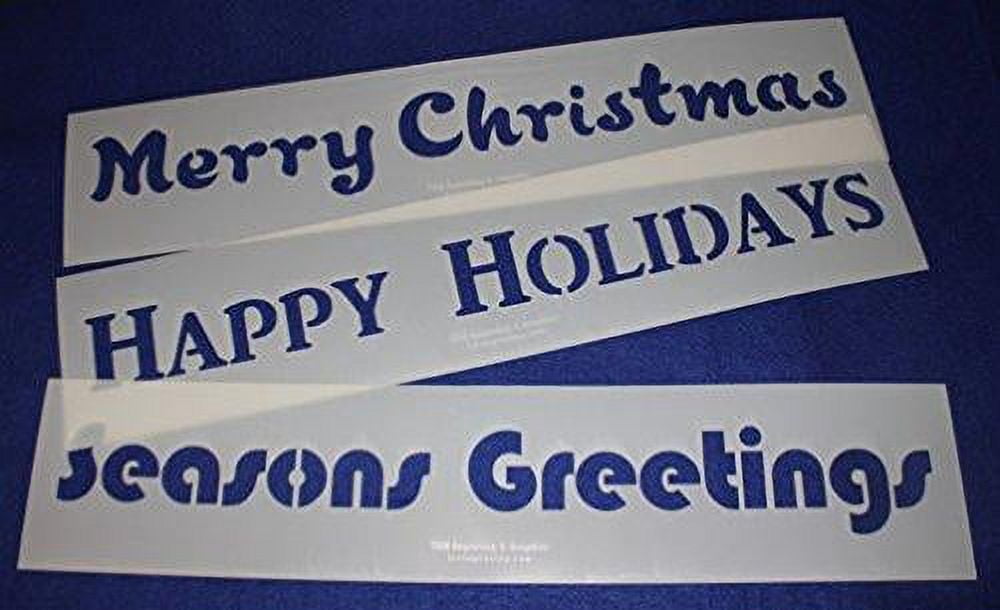 3 Pc Set Holiday Message Stencils 14 Mil Mylar-5" x 23.5 Painting ...