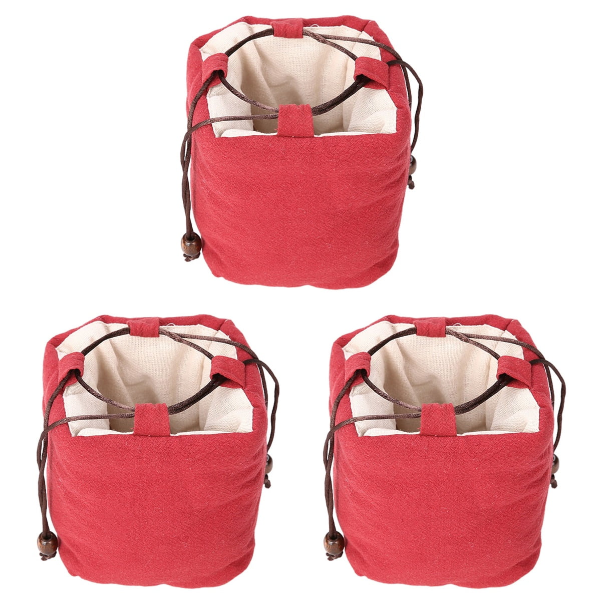 MERRYHAPY Red Teaware Carrier Lightweight Travel Pouch with Drawstrings ...