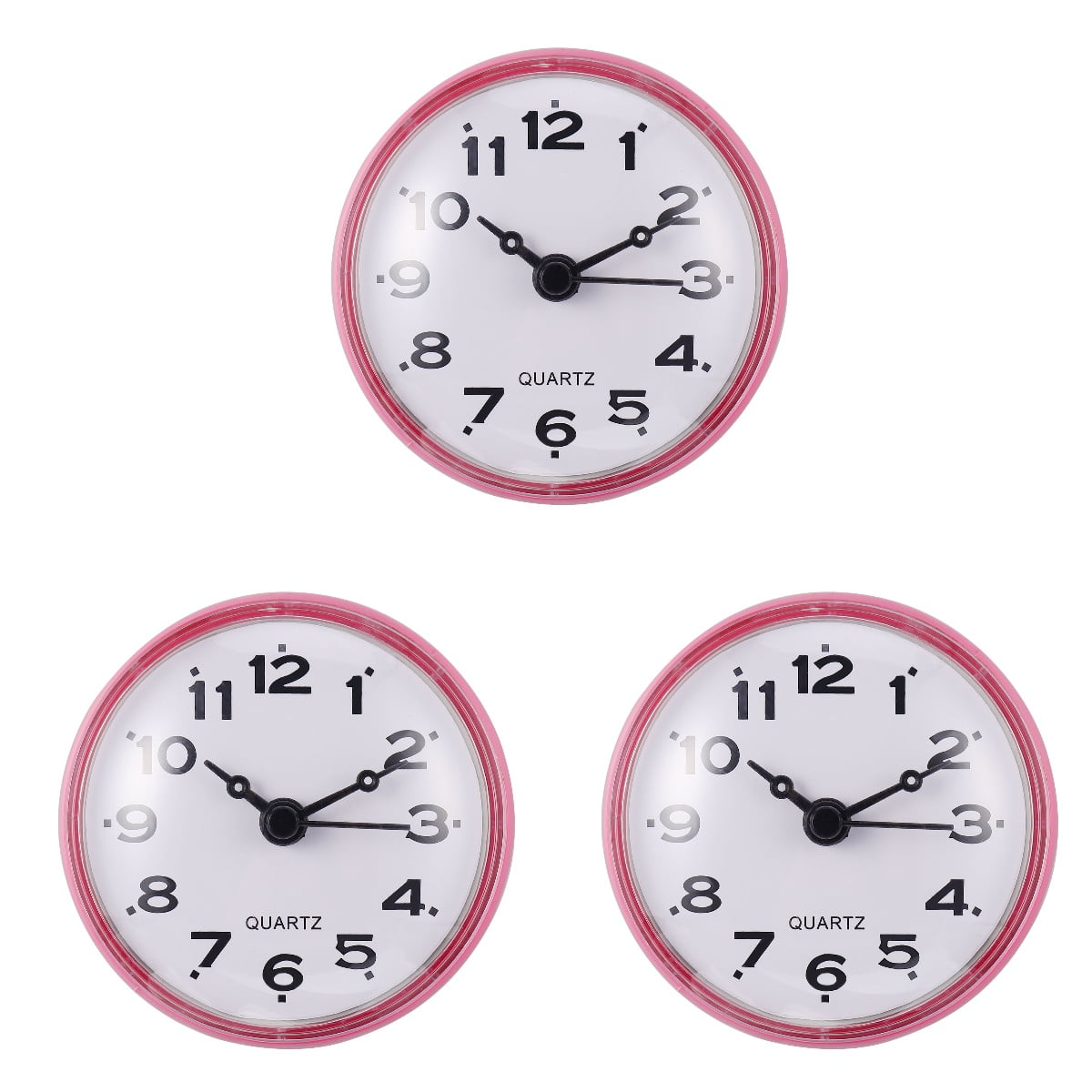 3 Pc Sucker Clock Clocks Digital Wall Clock Waterproof Hanging Clock