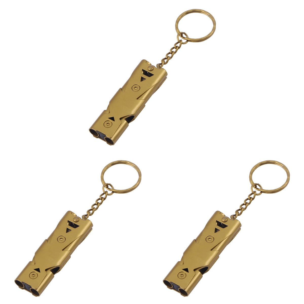 3 Pc Teacher Whistle Loud Double Tube Survival for Hiking Stainless ...
