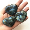 3 Pc Thicken Natural Labradorite Love Heart Palm Stone Reiki Balancing ...