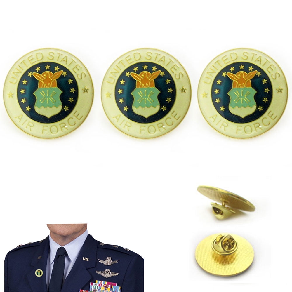 3 Pc US Air Force Shield Pin Lapel Pin Military Veteran Hat Jacket ...