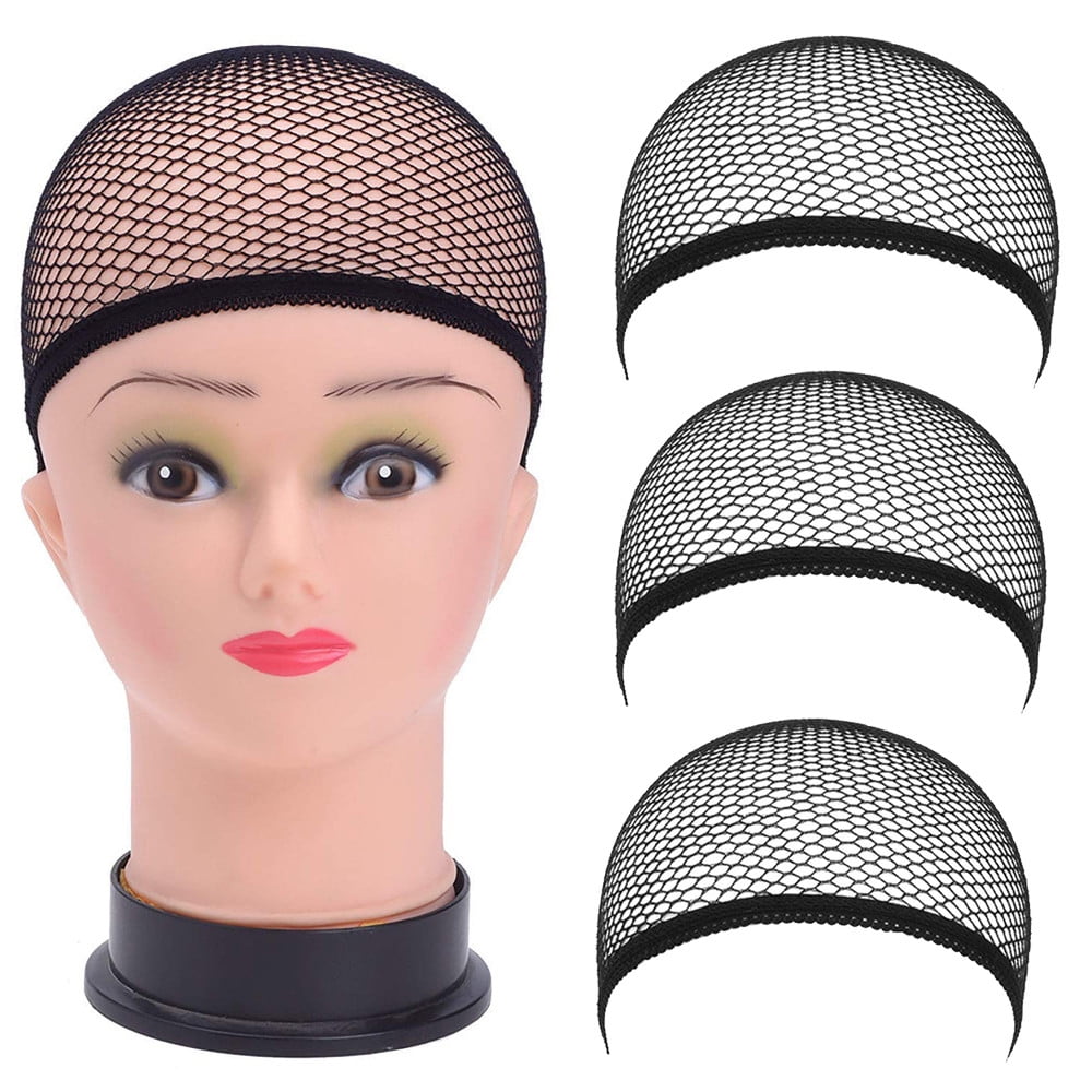 3 Pc Wig Caps Elastic Stocking Wig Liner Cap Nylon Stretch Mesh Nylon ...