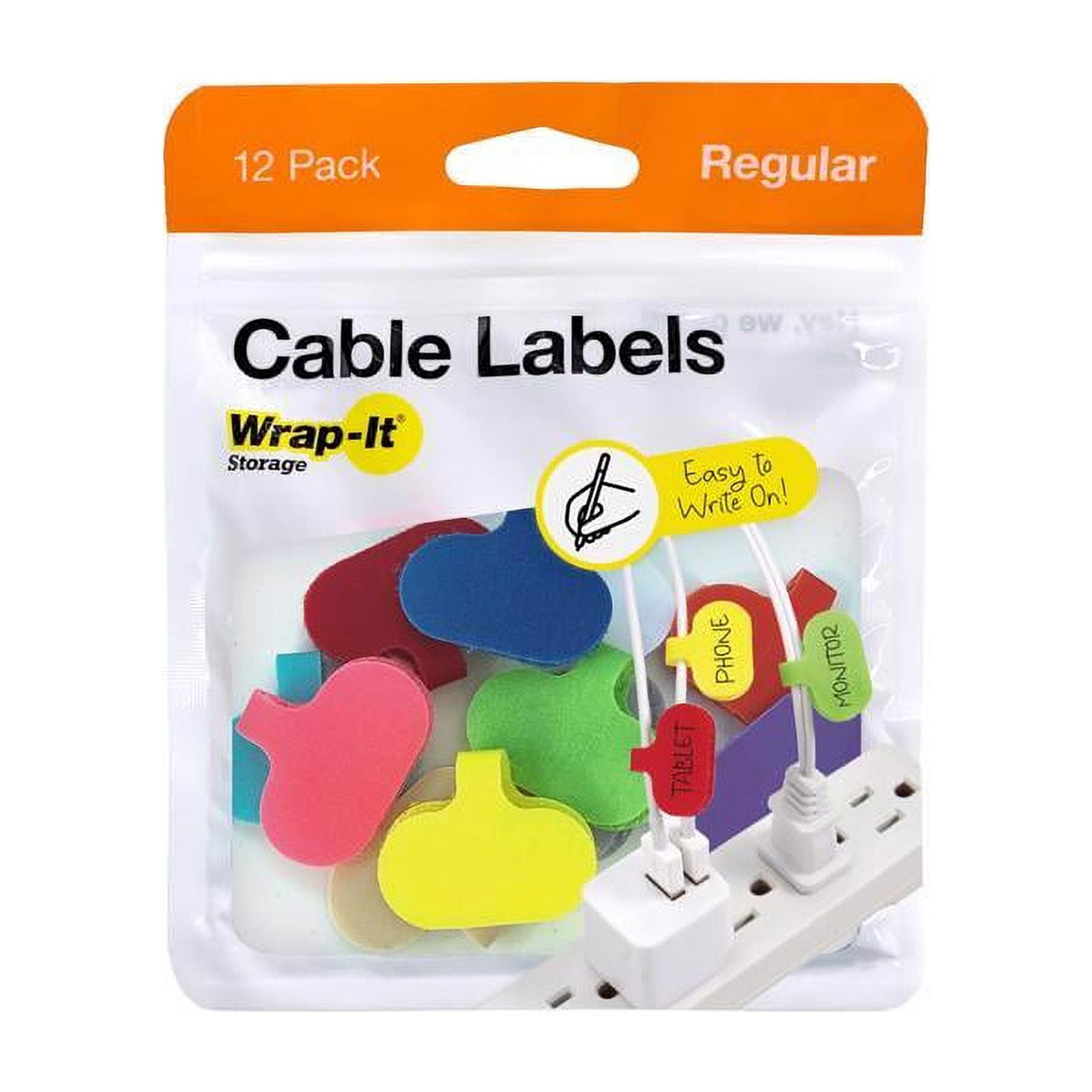 3 Pc, Wrap-It Cable Labels 1.2 In. L Assorted Nylon Cable Labels ...