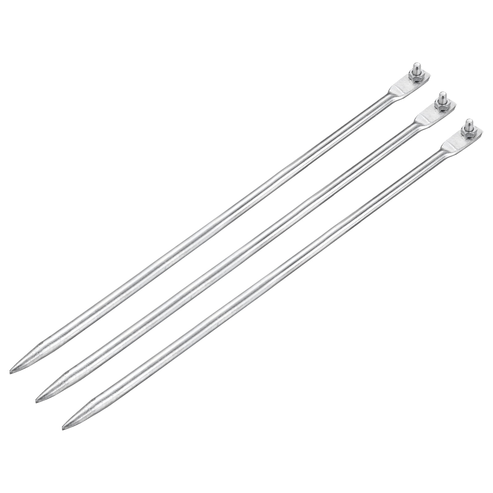 3 Pcs 0.4" Ground Rod Hot Galvanized Grounding Pin 1.6ft Straight ...