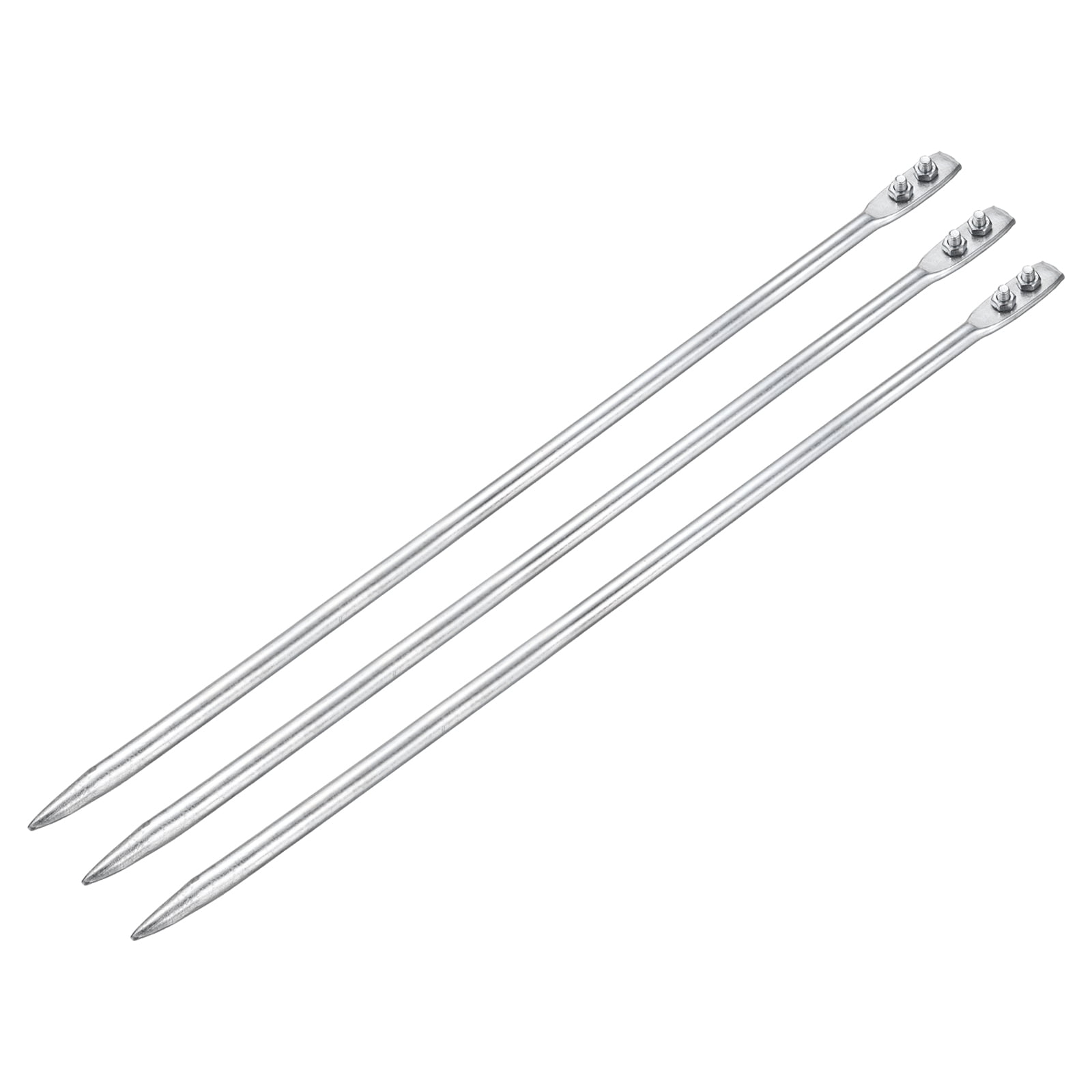 3 Pcs 0.6" Ground Rod Cold Galvanized Grounding Pin 2.6ft Straight ...