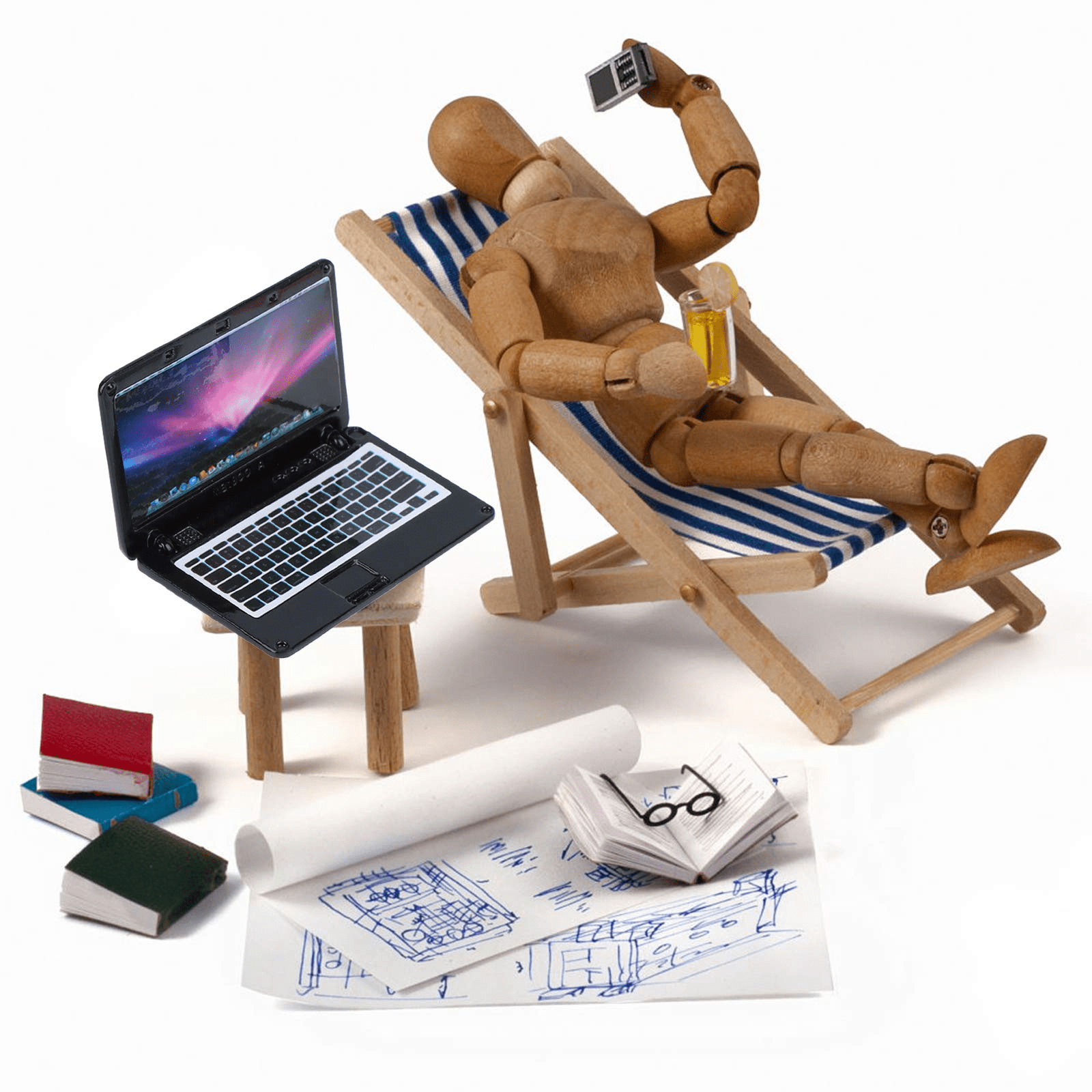 3 Pcs 1:12 Mini Laptop Set Dollhouse Mini Laptop Scene Miniatures ...