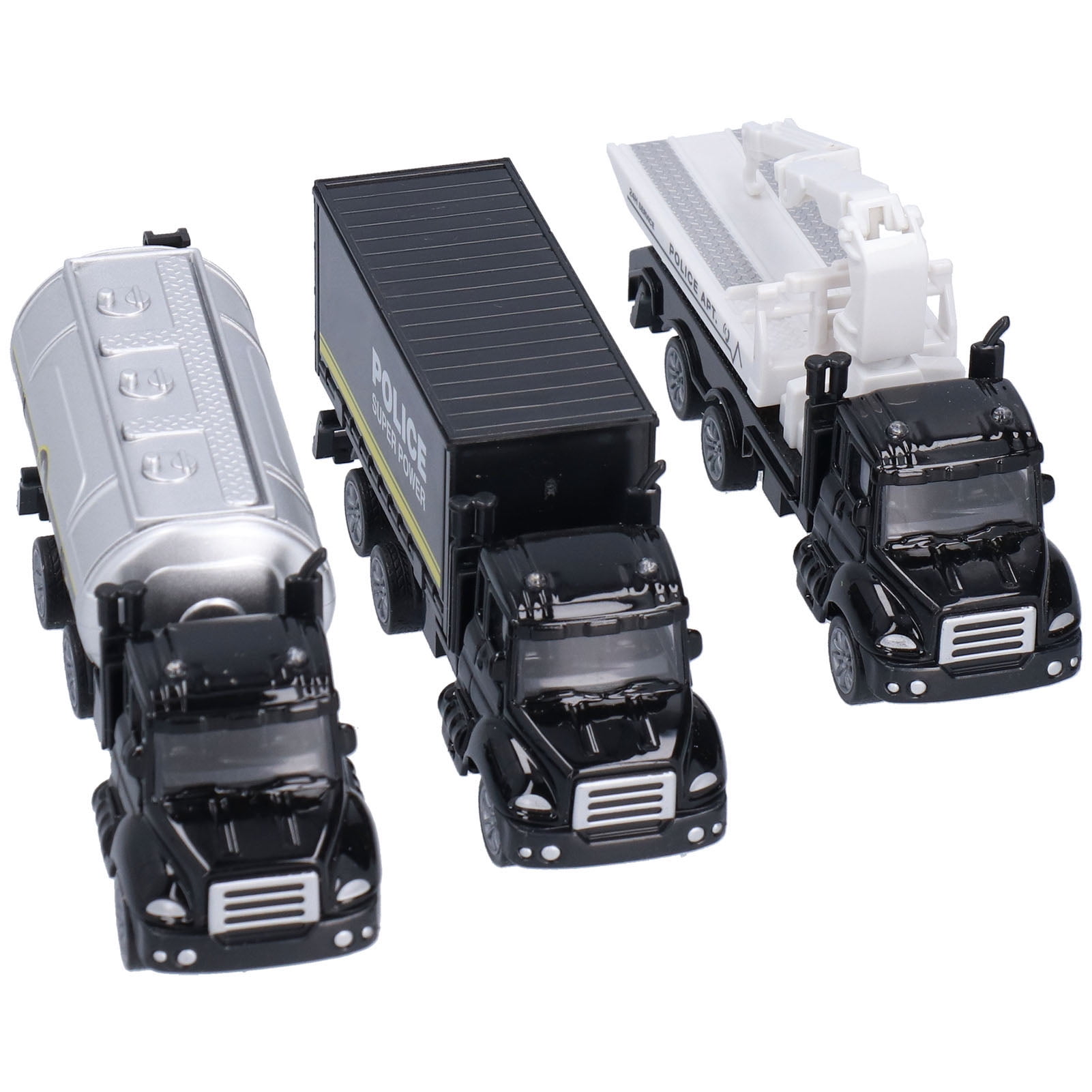 3 Pcs 1:50 Truck Model Toy Set Pull Back Recovery Tanker Truck Model ...