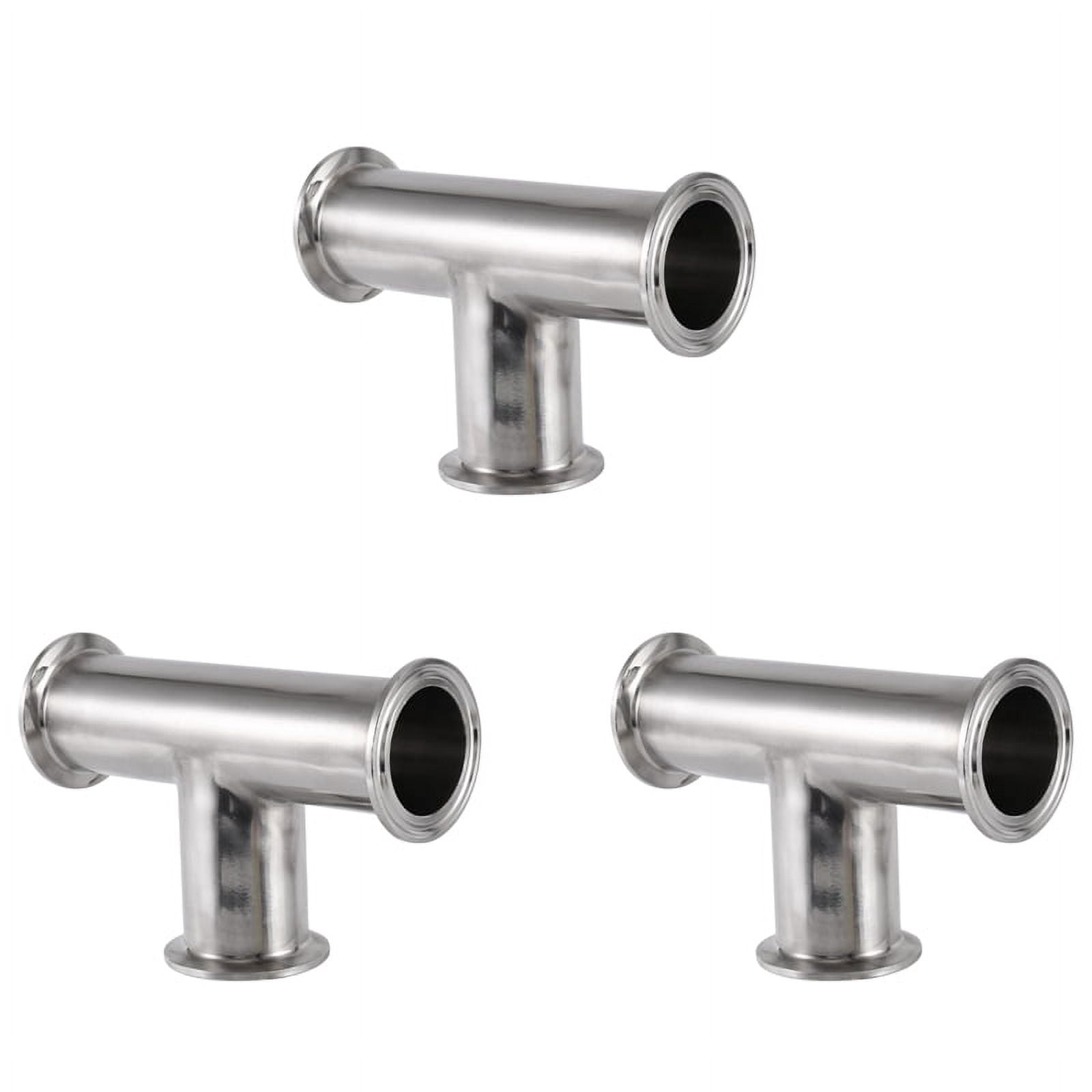 3 Pcs 1.5Inch 38mm Sanitary Clamp 3 Way Tee 304 Stainless Steel ...