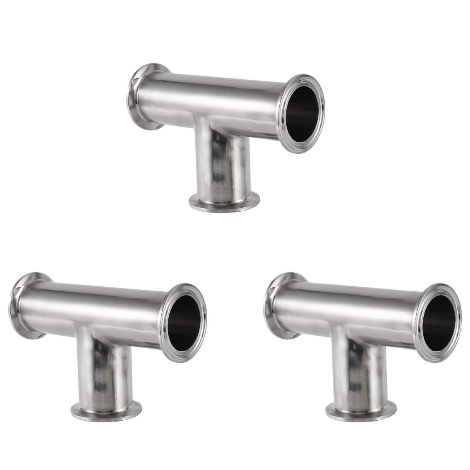 3 Pcs 1.5Inch 38mm Sanitary Tri Clamp 3 Way Tee 304 Stainless Steel ...