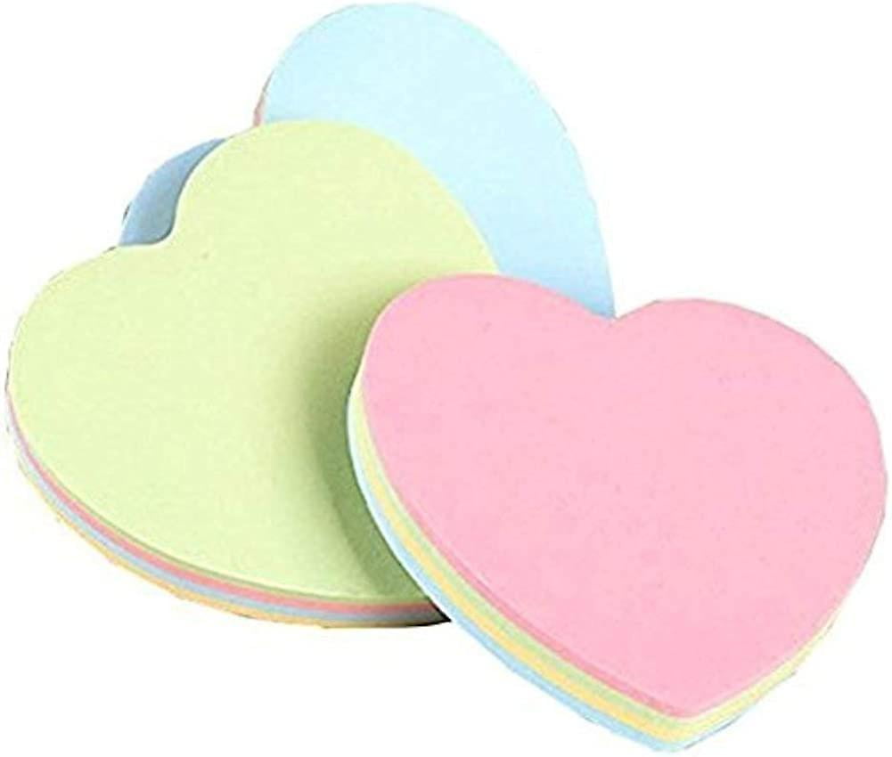 3 Pcs 1 Pack 100 Sheets Heart Shape Sticky Notes Cube Notepads - (76 ...