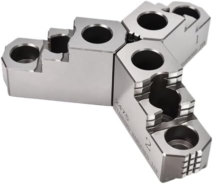3 Pcs 10" Double Step Hard Jaws Compatible with Lathe 3 Claw Hydraulic Power Chuck B-210 ...