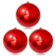 3 Pcs 10 Inch Huge Christmas Ornaments Balls Big Red Christmas ...