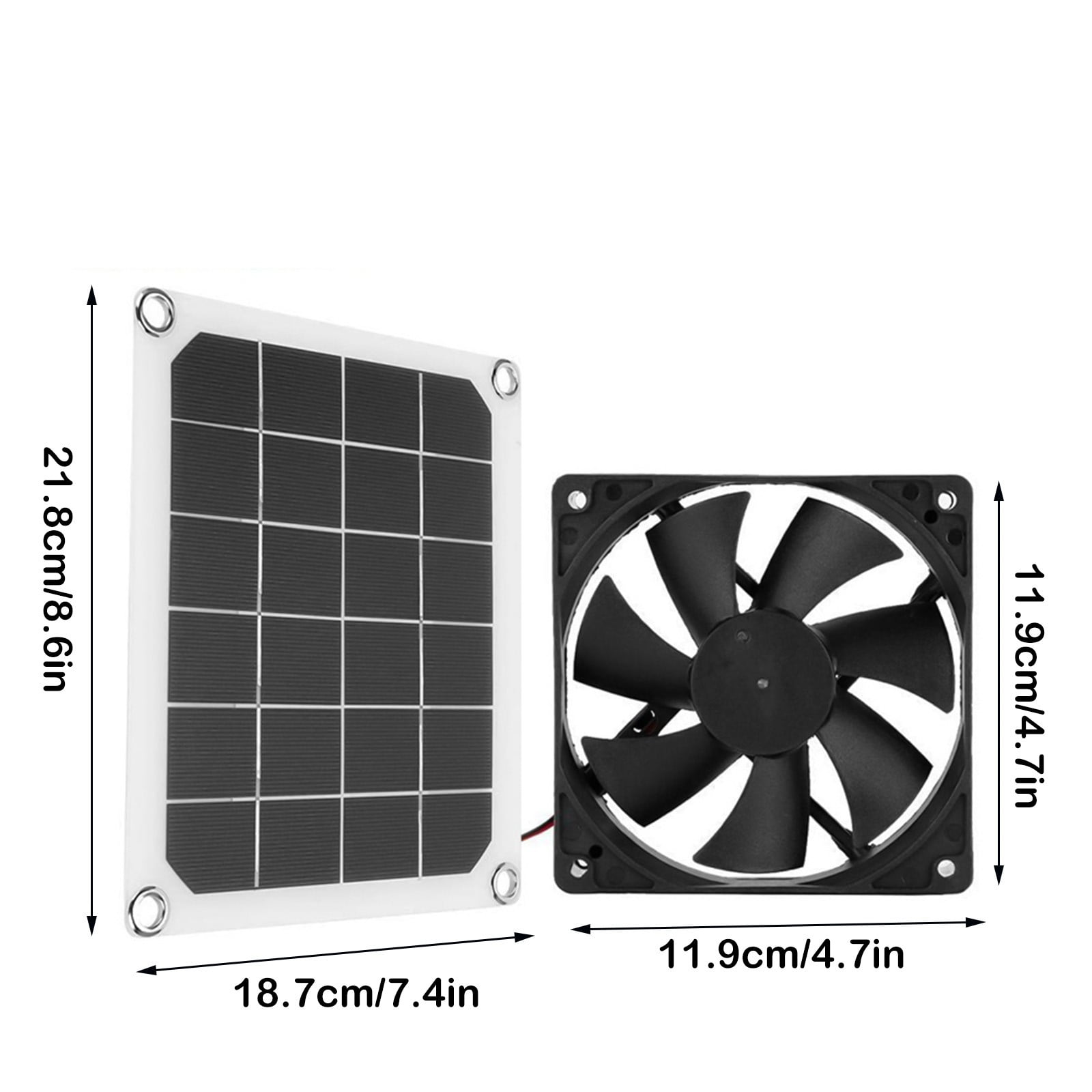 3 Pcs 10W Solar Panel Powered Fan 200 CFM Ventilation Exhaust Fan for ...