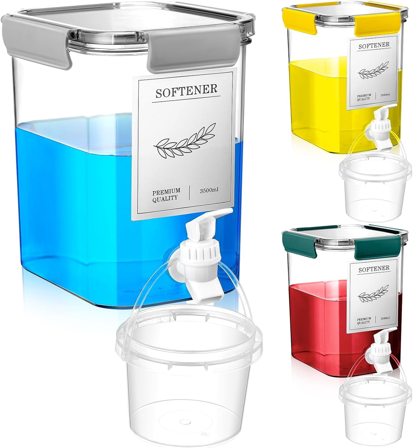 3 Pcs 118 Oz Laundry Detergent Dispenser Beverage Refrigerated Bucket ...