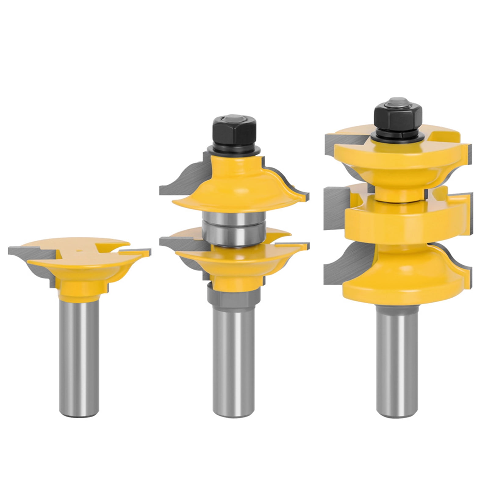 3 Pcs 12mm 12.7mm Shank Entry Interior Tenon Door Router Bit Ogee ...