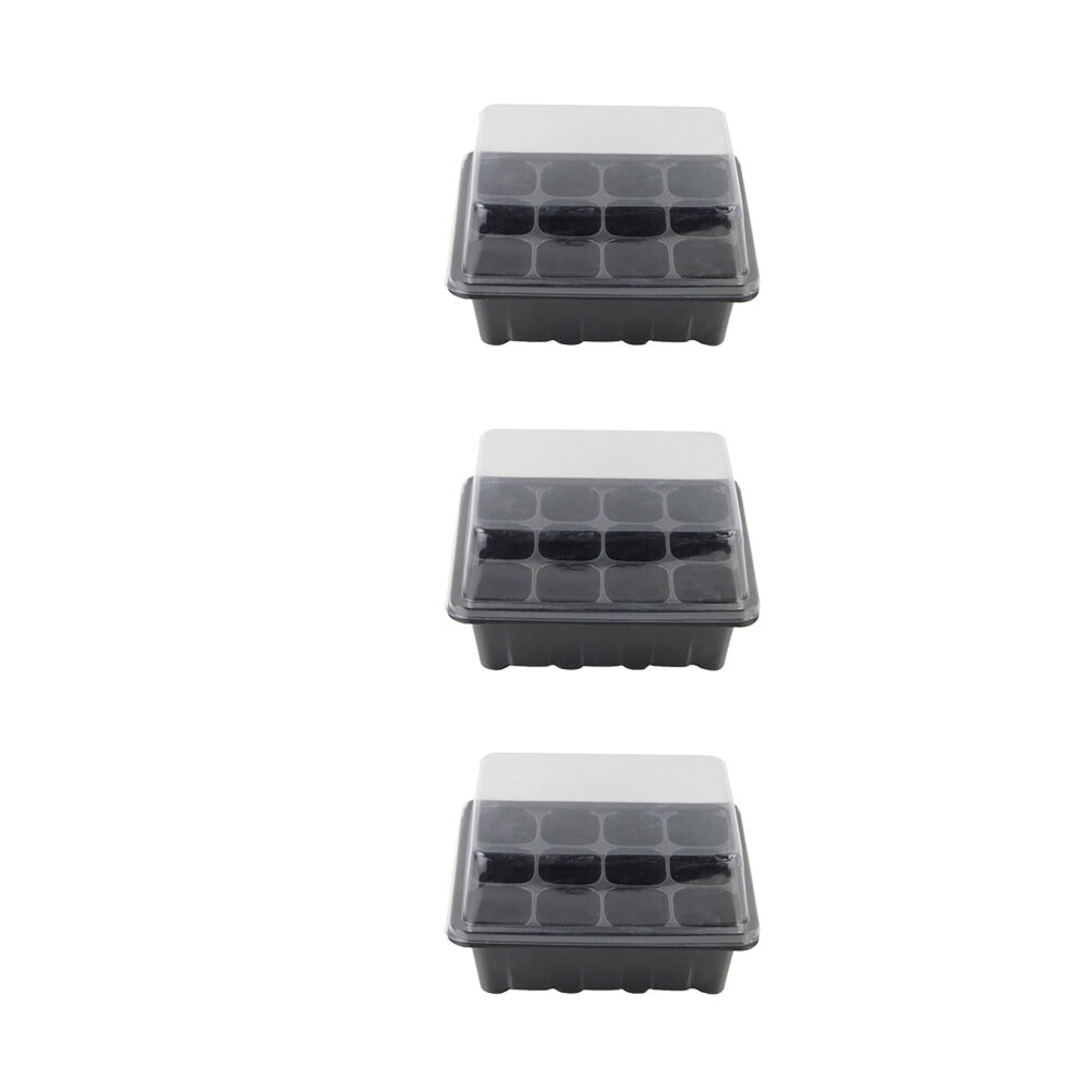 3 Pcs 18x14x6cm Tray Sprout Plate 12-Cells Nursery Pots Tray with ...