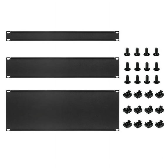 3 Pcs 1U 2U 4U Blank Panel Metal Rack Mount, Filler Panel Mount Spacer ...