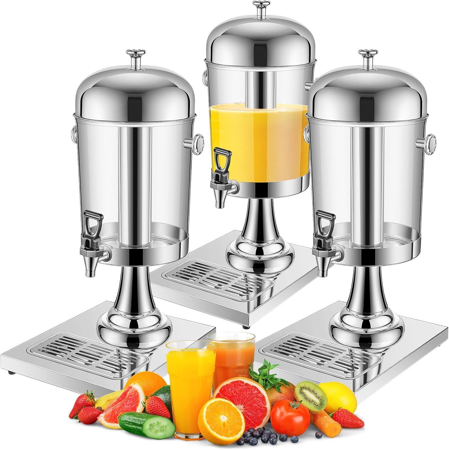 3 Pcs 2 Gallon Drink Dispensers for Parties, Beverage Dispenser with ...