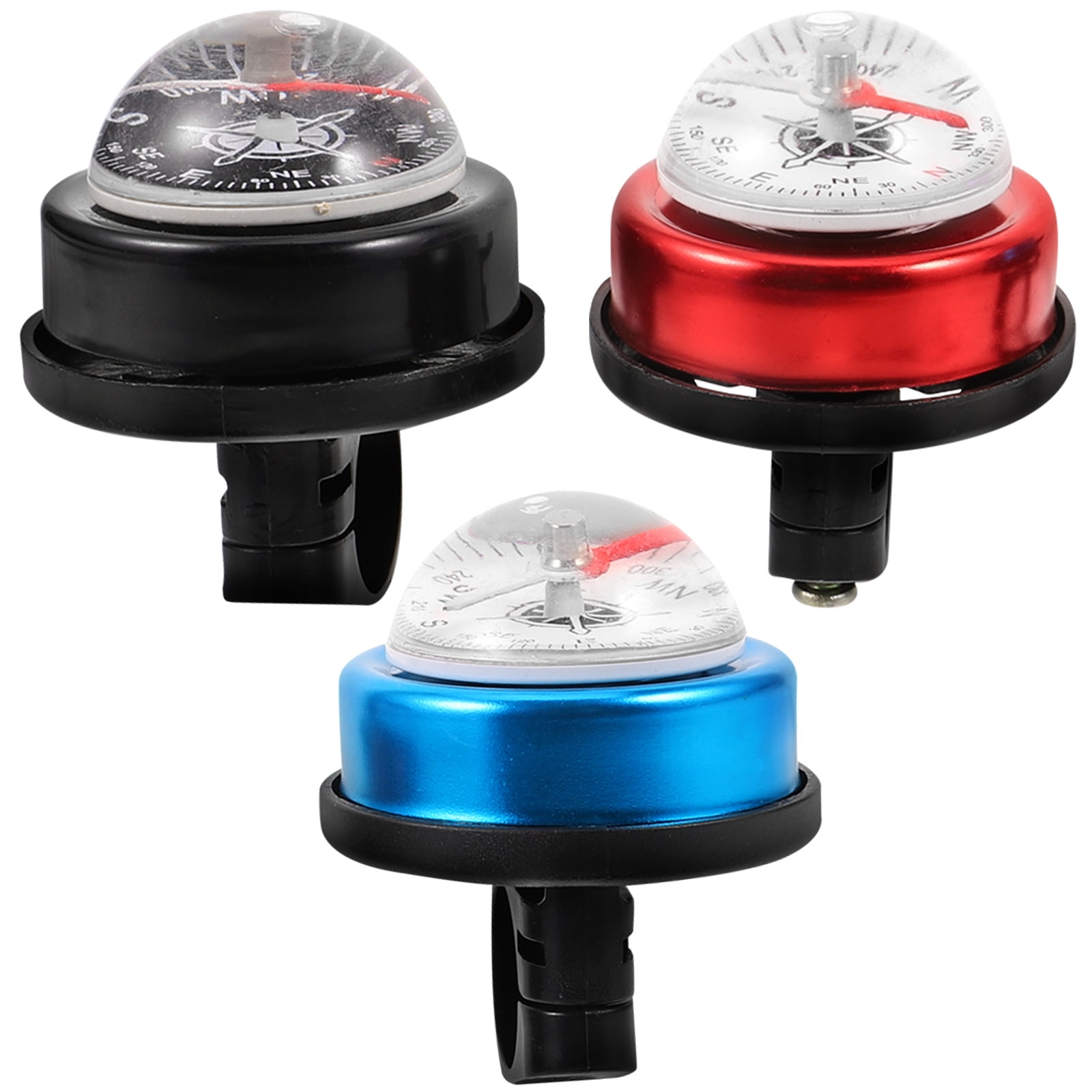 3 Pcs 2 in 1 Aluminum Alloy Mountain Bike Compass Warning Bells Riding ...