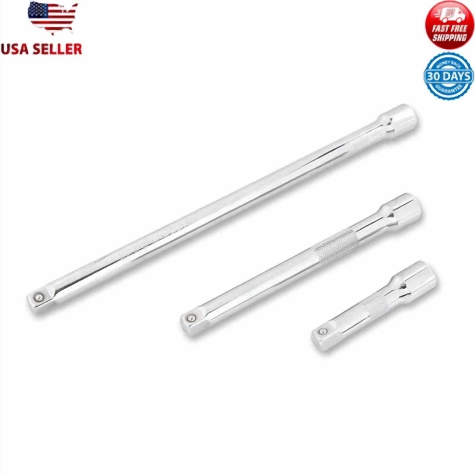 3 Pcs 3/8In Socket Extension Bar Set Steel Corrosion Resistant ...