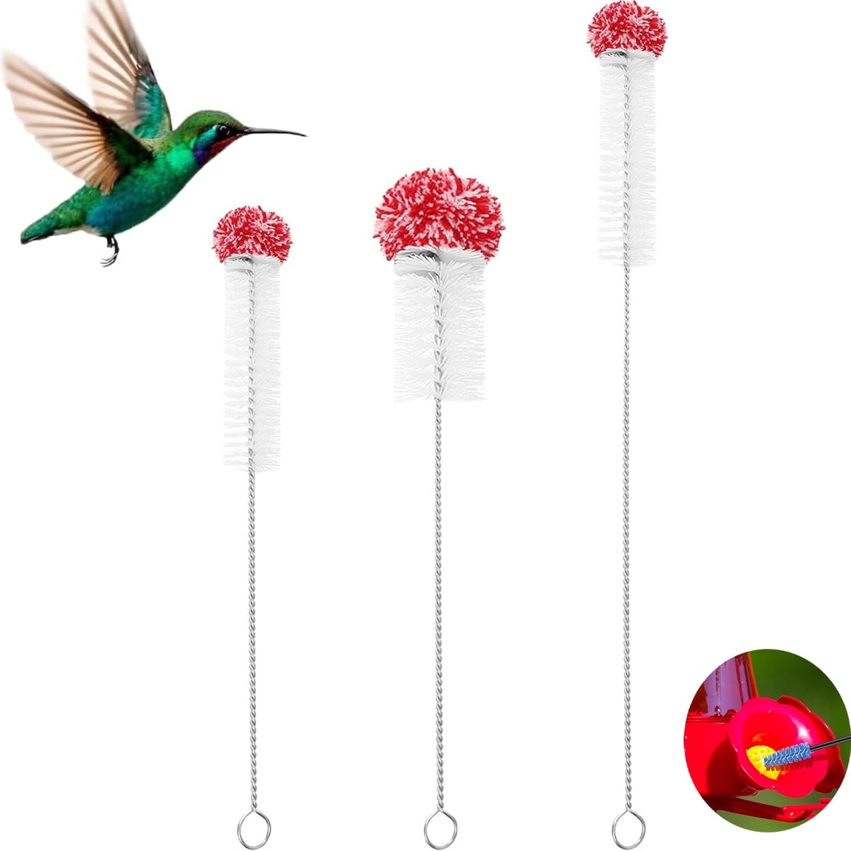 3 Pcs 3 Size Hummingbird Feeder Cleaning Brushes,Versatile Bendable ...