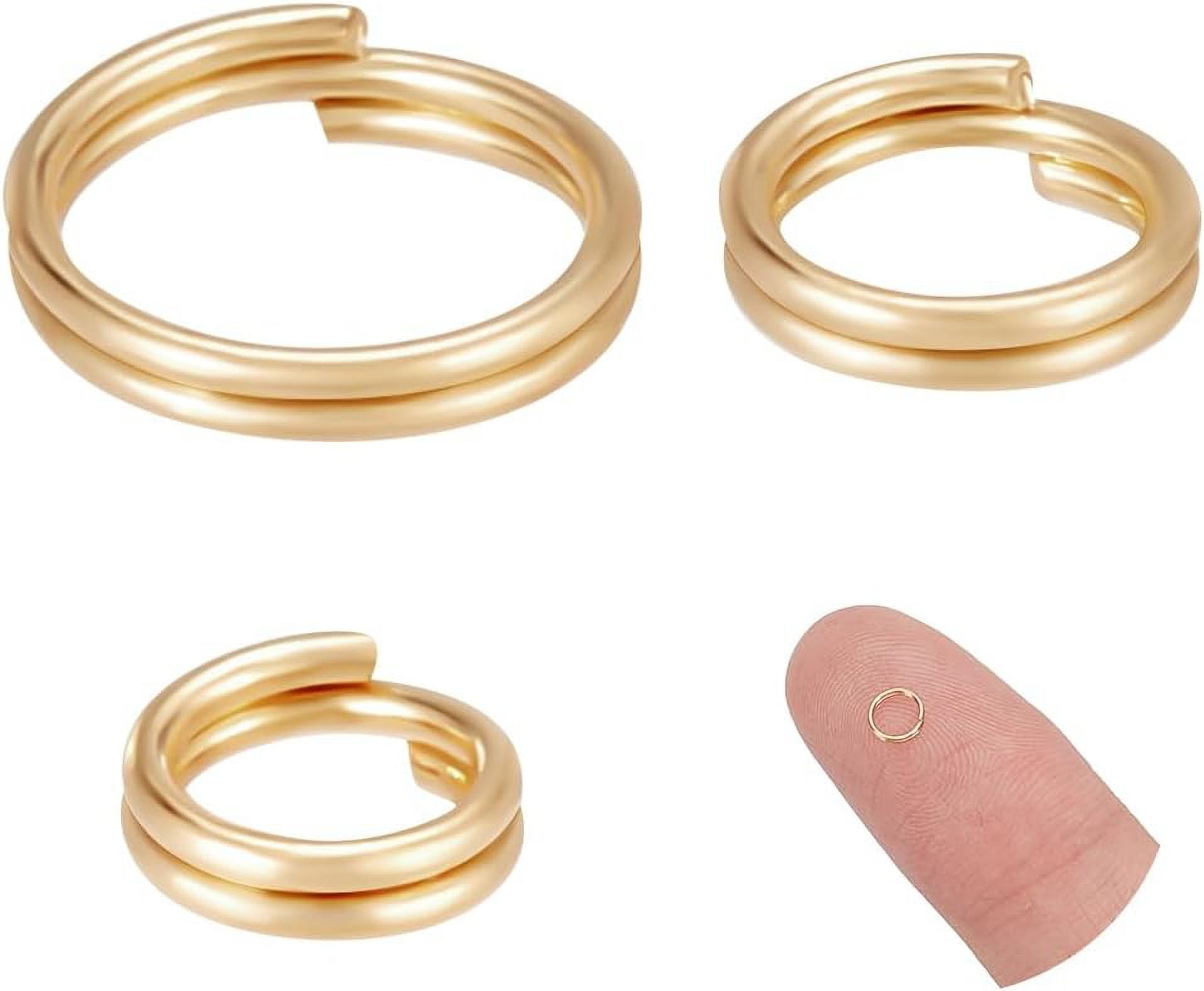 3 Pcs 3 Sizes 18K Gold Split Ring Brass Split Rings with Double Loops ...