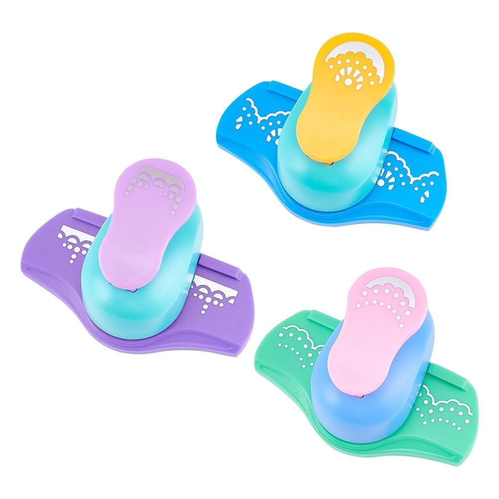 3 Pcs 3 Styles Border Edge Paper Punches Portable Plastic Craft Punch ...