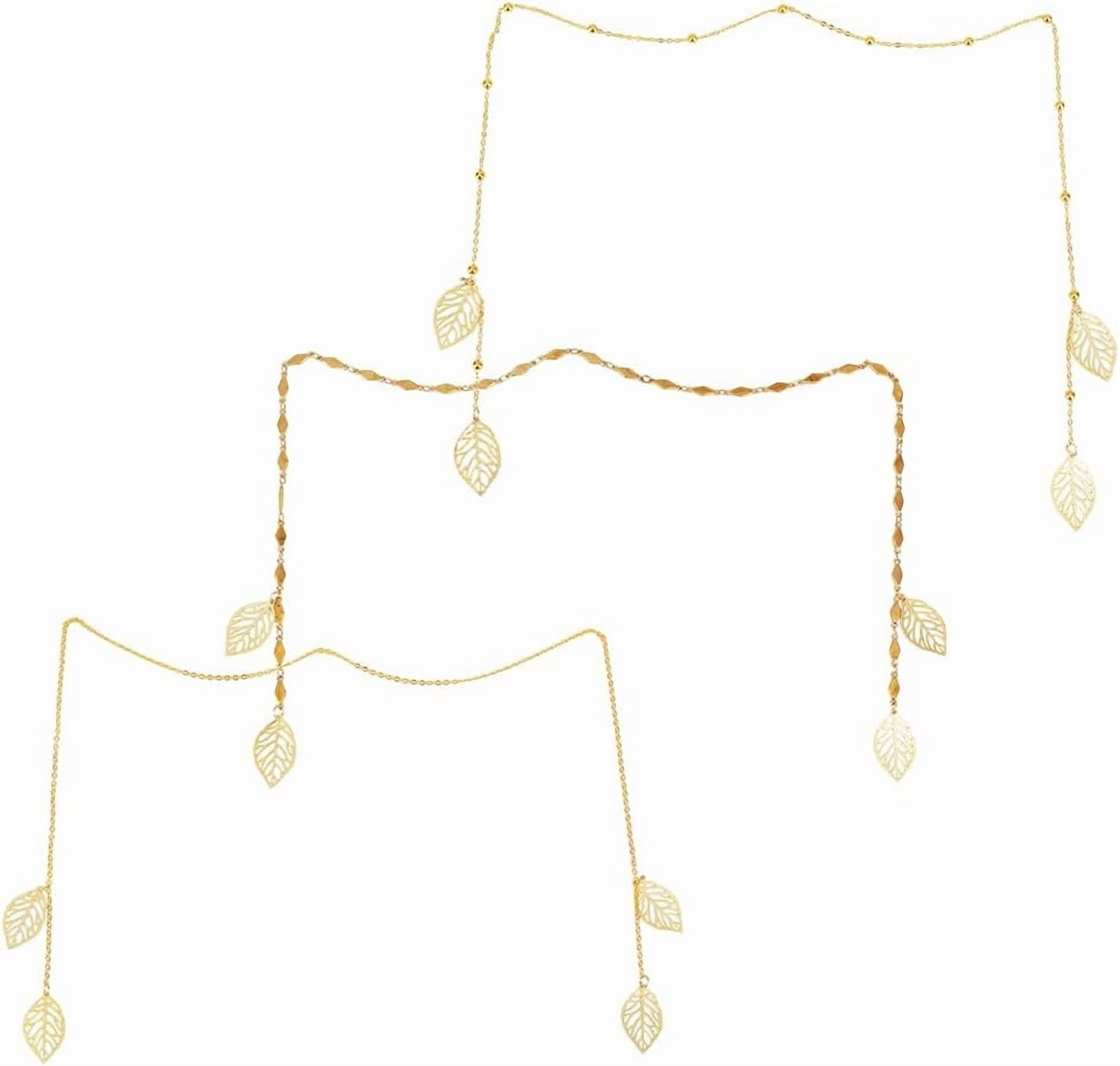 3 Pcs 3 Styles Face Chains 304 Stainless Steel Face Chain with Leaf ...
