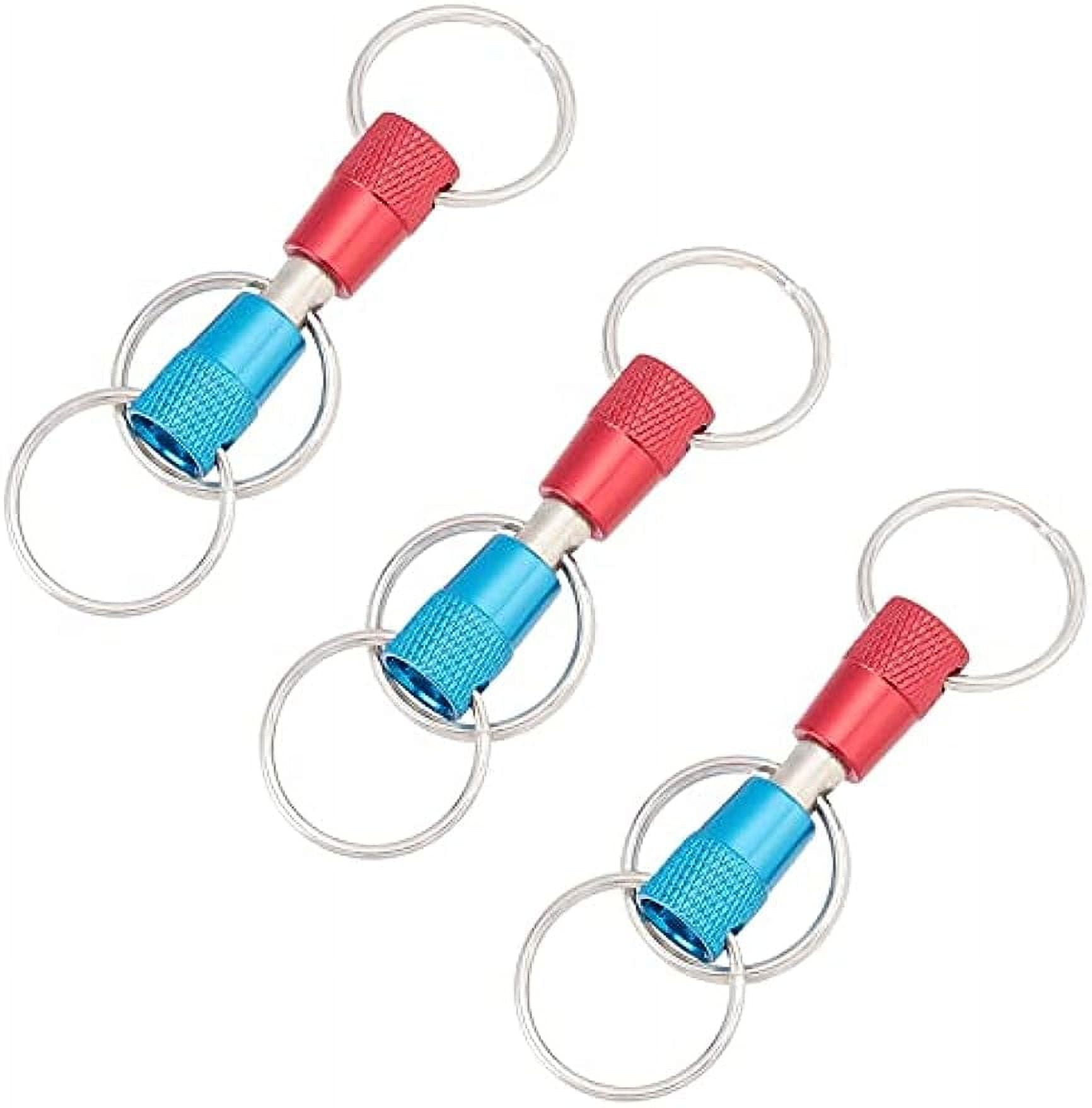3 Pcs 3-Way Pull Apart Keychain Blue and Red Quick Release Keychain ...