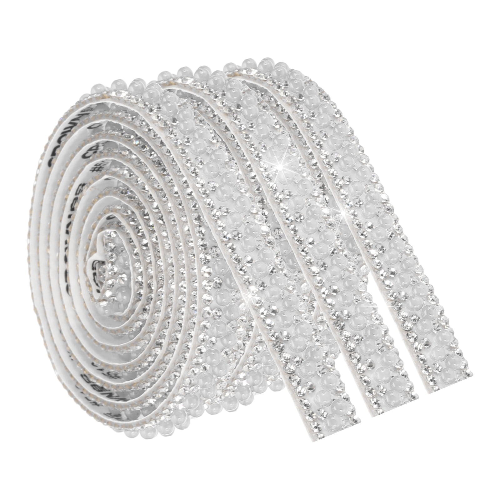 3 Pcs 3 Yard Self Adhesive Pearl Rhinestone Ribbon, 1cm Pearls ...