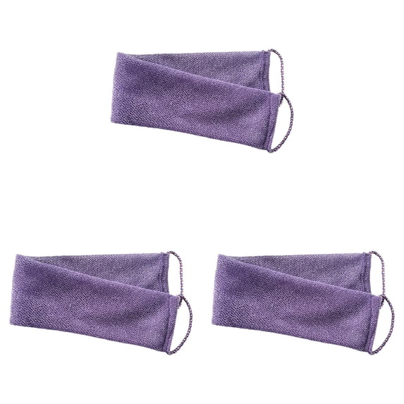 3 Pcs 30" Nylon Drawstring Bath Towel, Extra Long Exfoliating Back ...