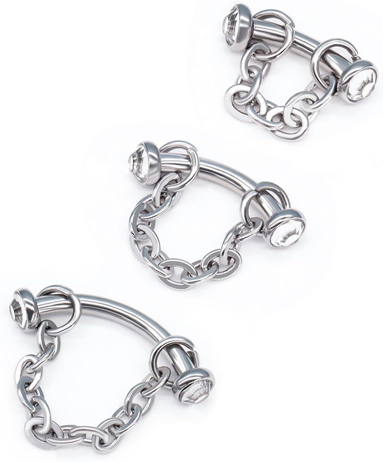 3 Pcs 316L Stainless Steel 16G Tragus Helix Rook Piercing Jewelry with ...