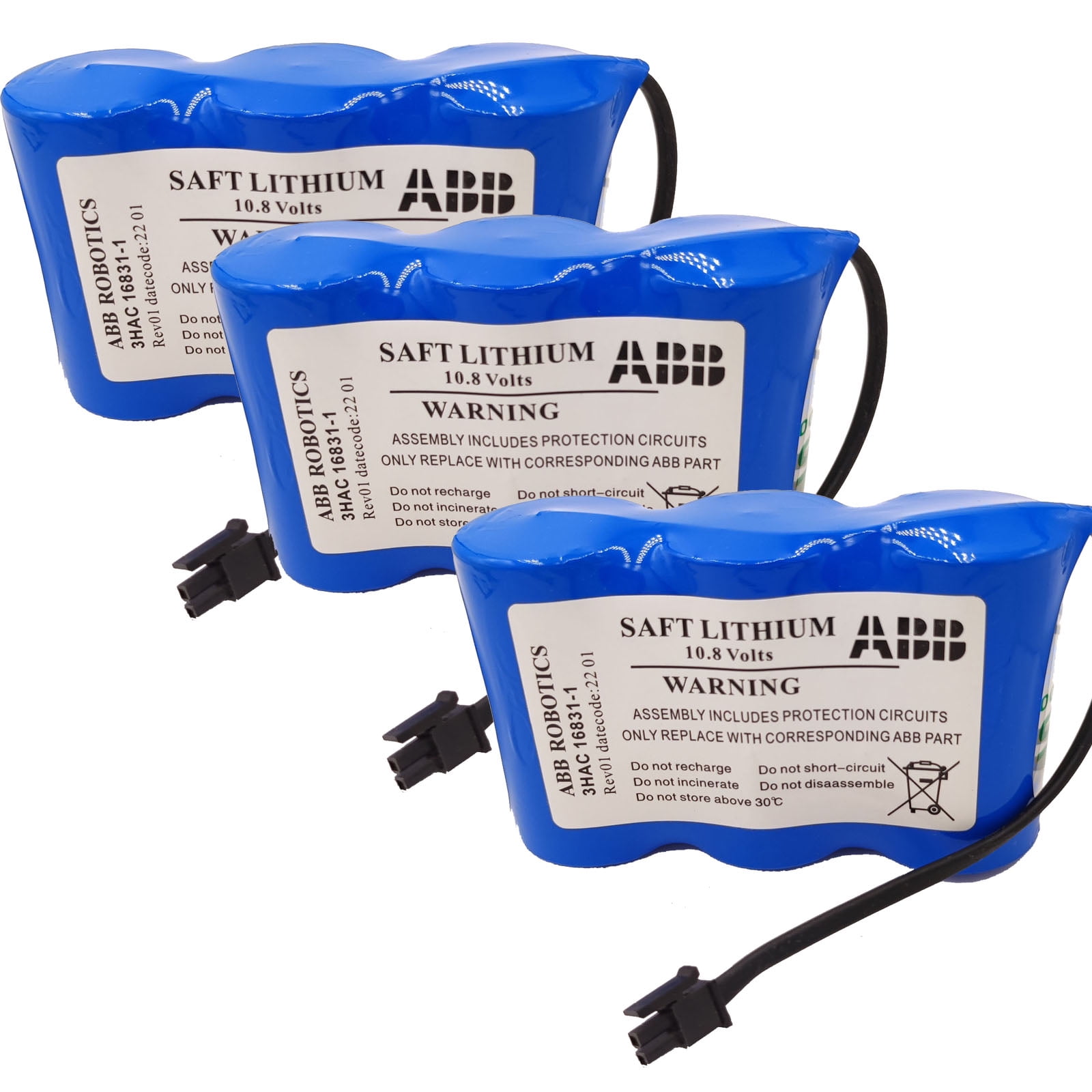 3 Pcs 3HAC16831-1 10.8V 1700mAh ABB Battery for ABB Robotics CPU ...