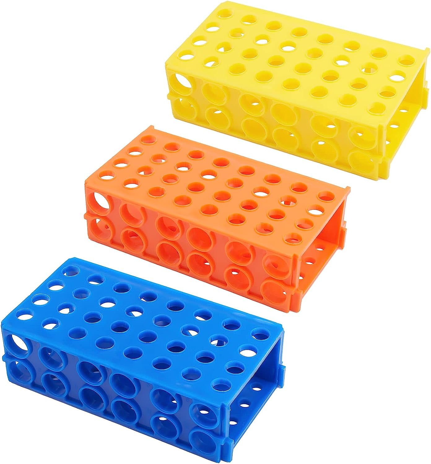 3 Pcs 4-Way Tube Racks Test Tube Display Stands 3 Colors Plastic ...
