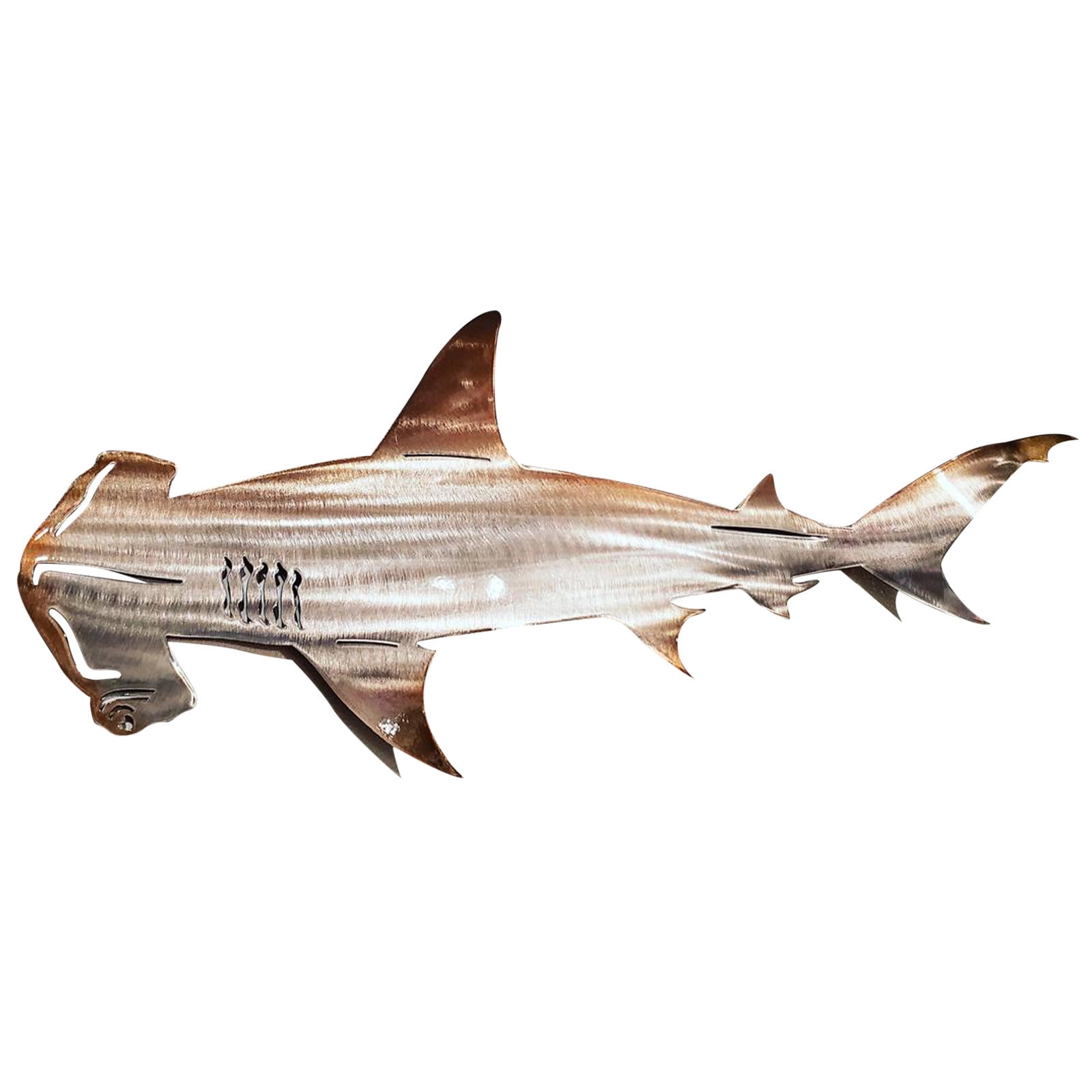 3 Pcs 5-Layer Metallic Fish Wall Art Sculpture - 10" Handmade Steel ...