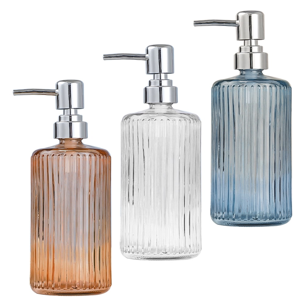 3 Pcs 500ml Push-type Dispenser Bottle Soap Lotion Glass Shampoo Shower ...