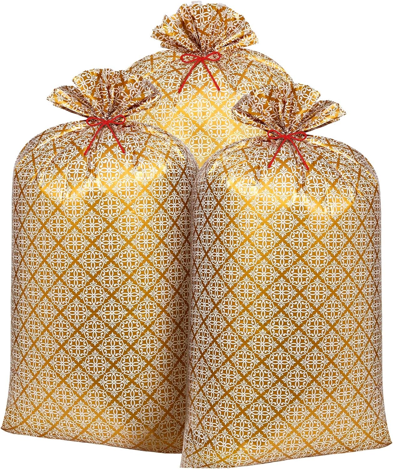 3 Pcs 56 Inch Golden Jumbo Plastic Gift Bags Large Gift Bags Giant ...